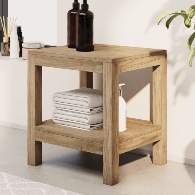 Bathroom Side Table 45x35x45 cm Solid Wood Teak by Debenhams | ufurnish.com