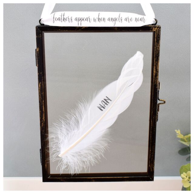 Amaya Rose Ltd In Memory of Nan Real feather Floating Picture Frame ...