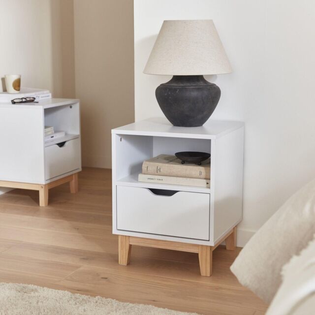 Pair Of Minimalist Scandi-style Bedside Tables by Debenhams | ufurnish.com