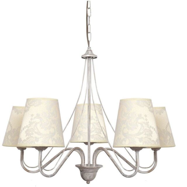 Malbo Multi Arm Chandeliers With Shades White Gold 65cm by Debenhams ...
