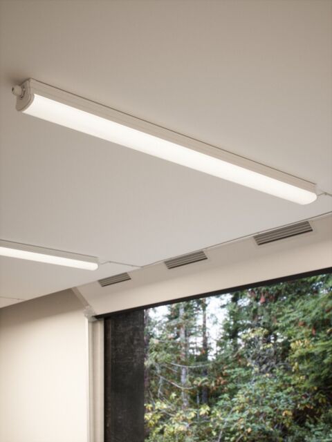 'Oakland 150 Single' Indoor Batten Light Fitting White Intergrated LED ...