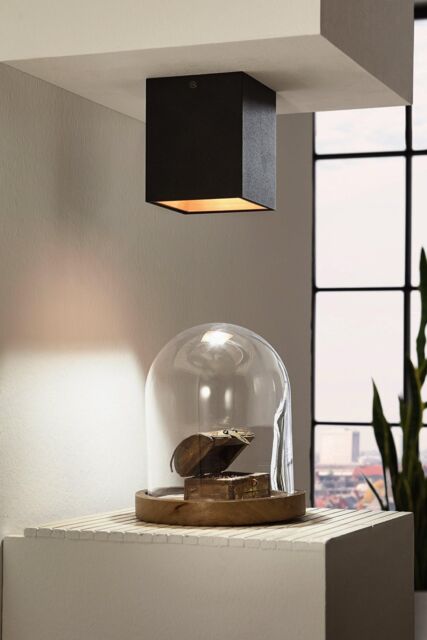 Polasso Cuboid Black and Gold LED Ceiling Light by Debenhams | ufurnish.com
