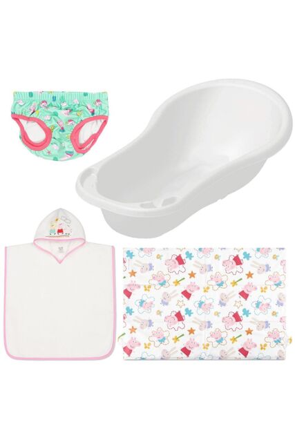 Peppa Pig Swim Pants 1-2Y, Poncho Towel, Travel Mat & Baby Bath Tub Set ...