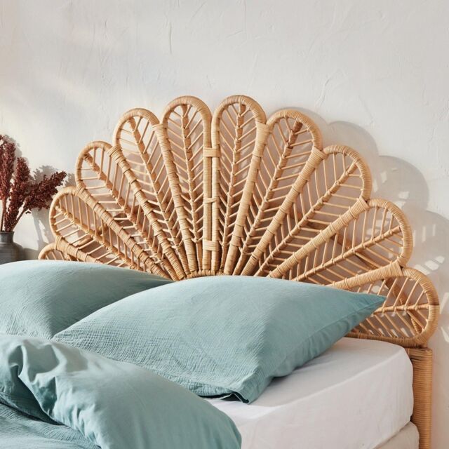 Natural Rattan Headboard Double Bed 140cm by Debenhams | ufurnish.com