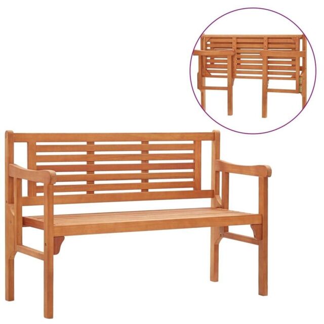 Foldable Garden Bench 120 cm Solid Eucalyptus Wood by Debenhams ...