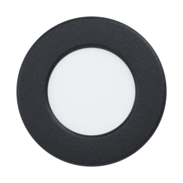 Loops Wall / Ceiling Flush Downlight Black Round Spotlight 2.7W Built ...