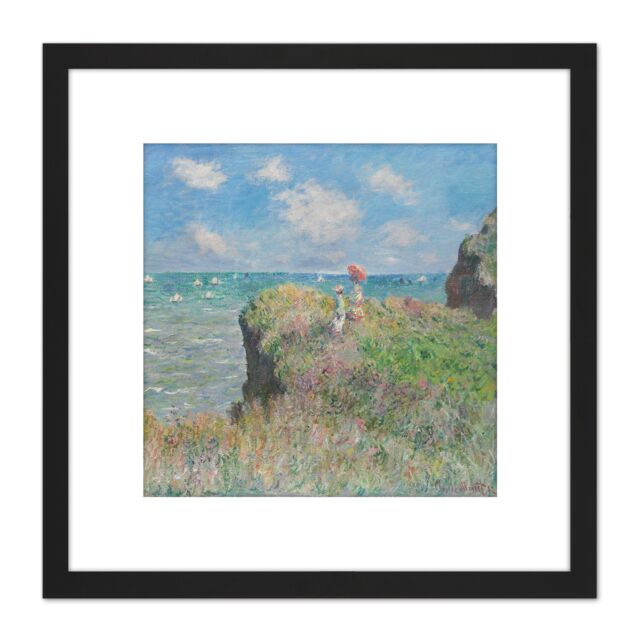 Artery8 Claude Monet Cliff Walk At Pourville 8X8 Inch Square Wooden ...