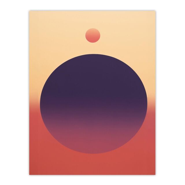 Wall Art Print Aubergine Aura Oil Painting Purple Pink Yellow Minimalist Planet Alignment Poster ...