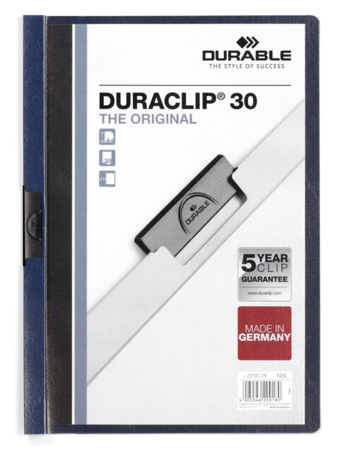 DURACLIP 30 Sheet Document Clip File Folder - 25 Pack - A4 Midnight ...