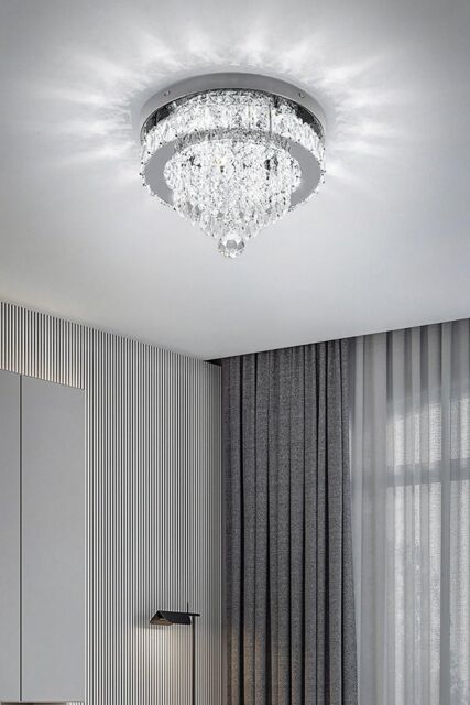 Elegant One Layer Crystal Waterfall Round Ceiling Light by Debenhams ...