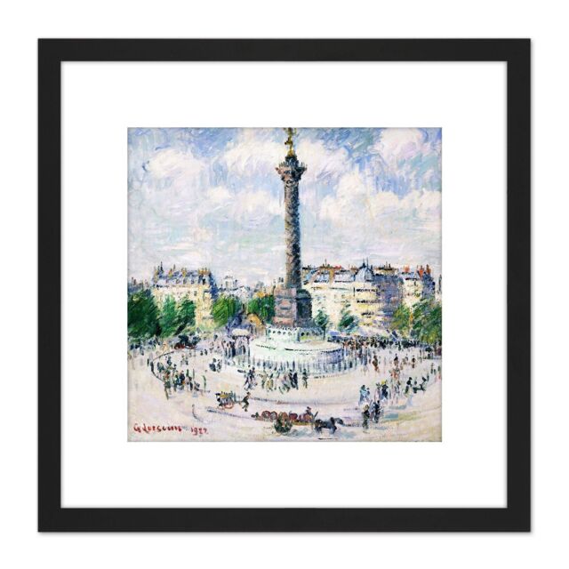 Loiseau La Place Bastille Paris Painting 8X8 Inch Square Wooden Framed ...