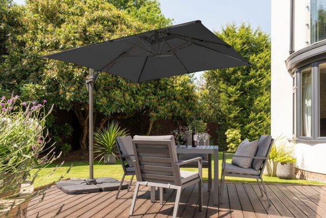 Royce Junior 2.5m Cantilever with Carbon Canopy, Cover & Base by ...