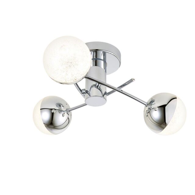 Netlighting Rhodes 4000k 3 Arm LED Bathroom Ceiling Light Chrome IP44 ...