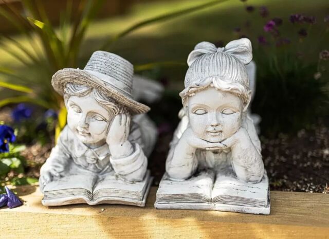 Reading Boy Girl Resin Stone Effect Statues by Debenhams | ufurnish.com