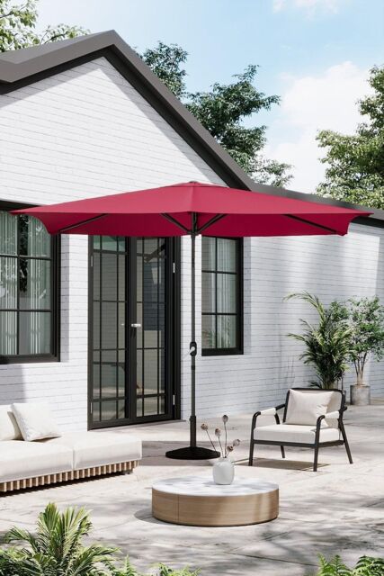 Outdoor Rectangular Waterproof Garden Parasol with Decorative Base by ...