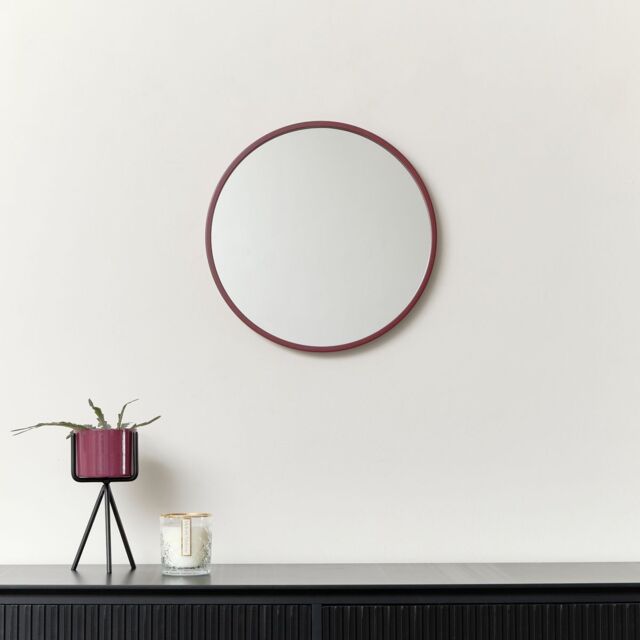 Round Plum Red Wall Mirror 40cm X 40cm by Debenhams | ufurnish.com