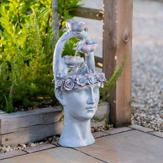 Primrose Cascade Water Feature 'Goddess Freyja 'Tiered Waterfall LED ...