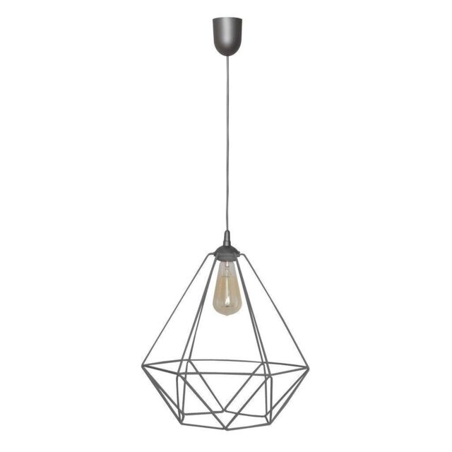 Karo Wire Frame Pendant Ceiling Light Grey 35cm by Debenhams | ufurnish.com