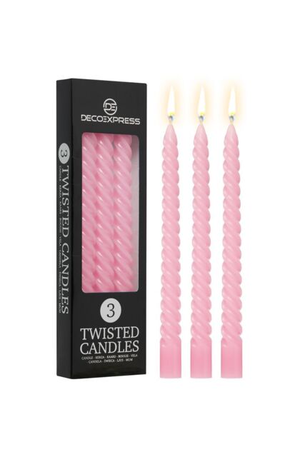6 Hours Twisted Candles Pack Of 3 by Debenhams | uFurnish.com