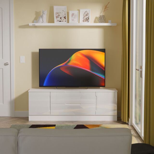 Ready Assembled 2 U Lucca 2 Door 2 Drawer Superwide TV Unit (Ready ...
