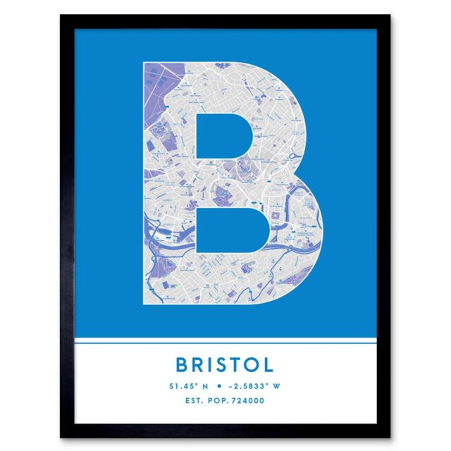 Wall Art Print Bristol England United Kingdom City Map Modern ...