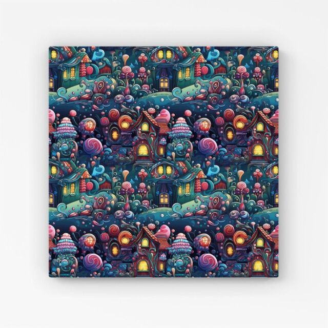 Whimsical Gingerbread House Pattern Canvas by Debenhams | ufurnish.com