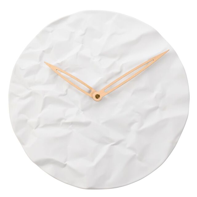 Porcelain White Wall Clock 32cm - Crumpled Texture by Debenhams ...