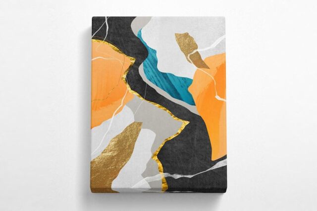 Black Blue And Orange Canvas Print by Debenhams | ufurnish.com