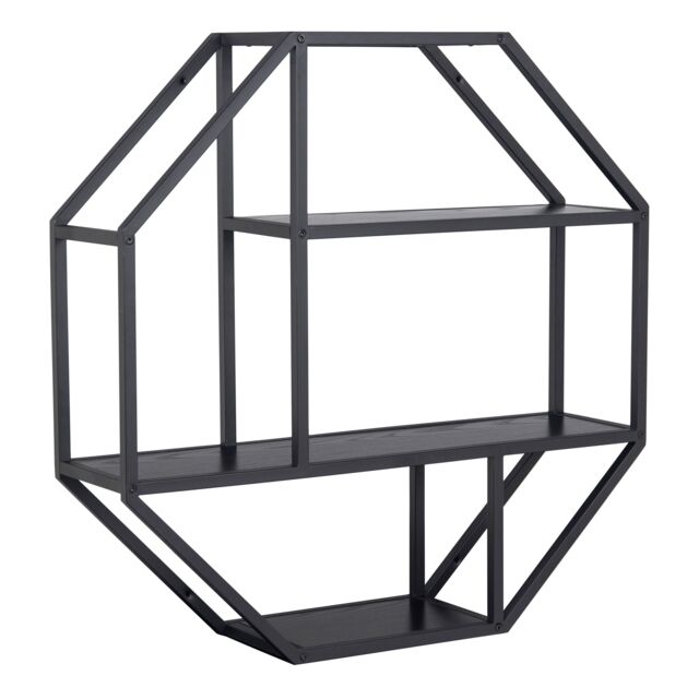 Furniture To Go Seaford Octagonal Metal Wall Shelf in Black by ...