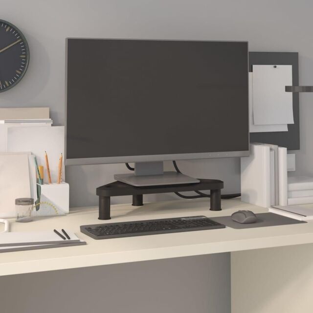 Corner Monitor Stand Black 49x28x10.5 cm by Debenhams | ufurnish.com
