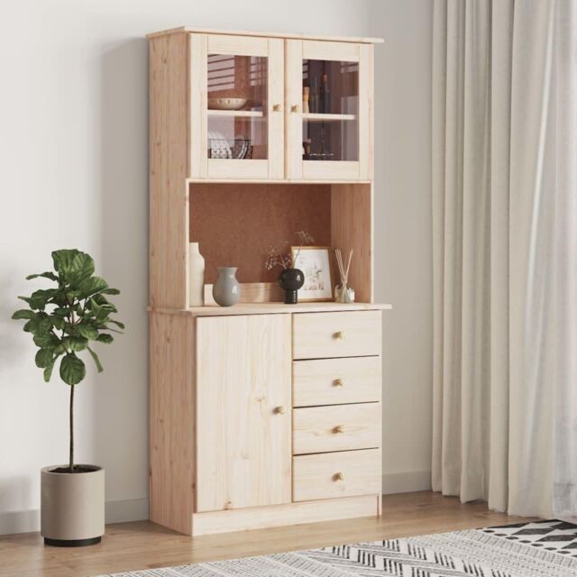 Highboard ALTA 77x35x165 cm Solid Wood Pine by Debenhams | ufurnish.com