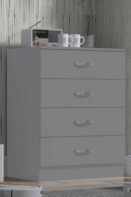 FWStyle 4 Drawer Chest Of Drawers Matt Grey Finish Tunis by Debenhams ...