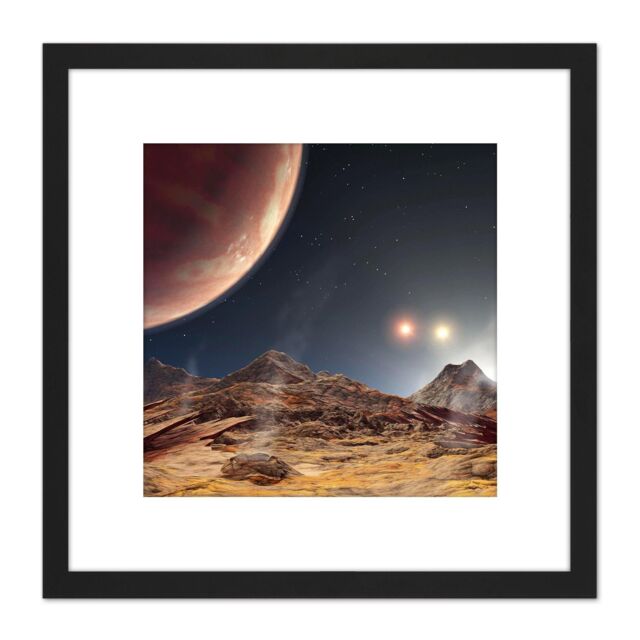 Space NASA Triple Star System HD188753 Sunset Concept 8X8 Inch Square ...