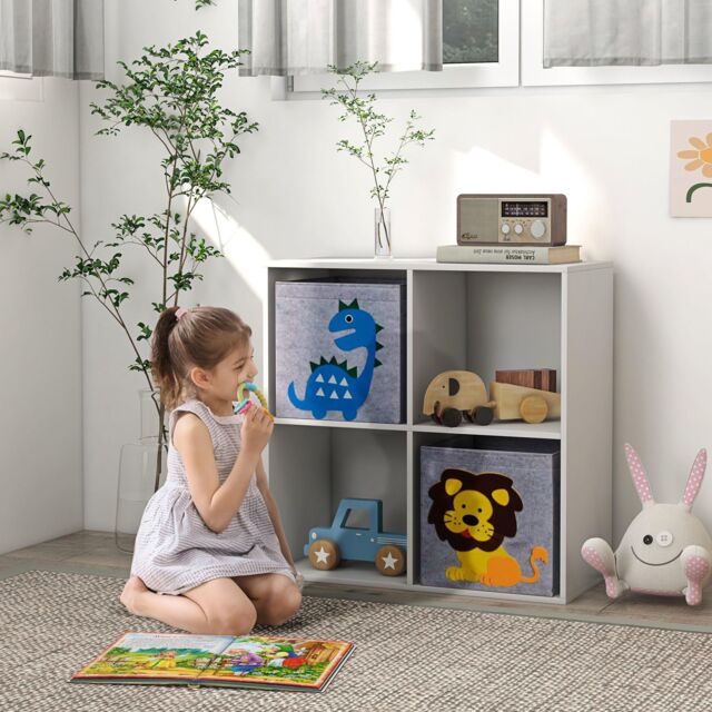 Children Storage Boxes with Two Non-Woven Fabric Drawers - White by ...