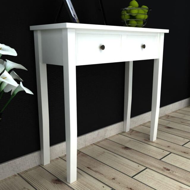 Dressing Console Table with Two Drawers White by Debenhams | ufurnish.com