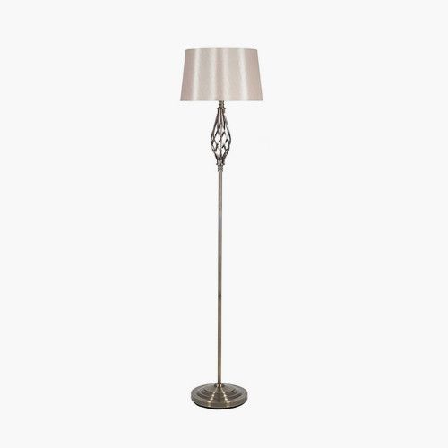 Ruma Elegant Silver Metal Swirl Modern Living Room Lamp Twist Design in ...