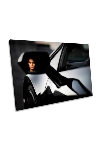 "CanvasGeeks Reflection Woman Car Window Model Canvas Wall Art Picture ...