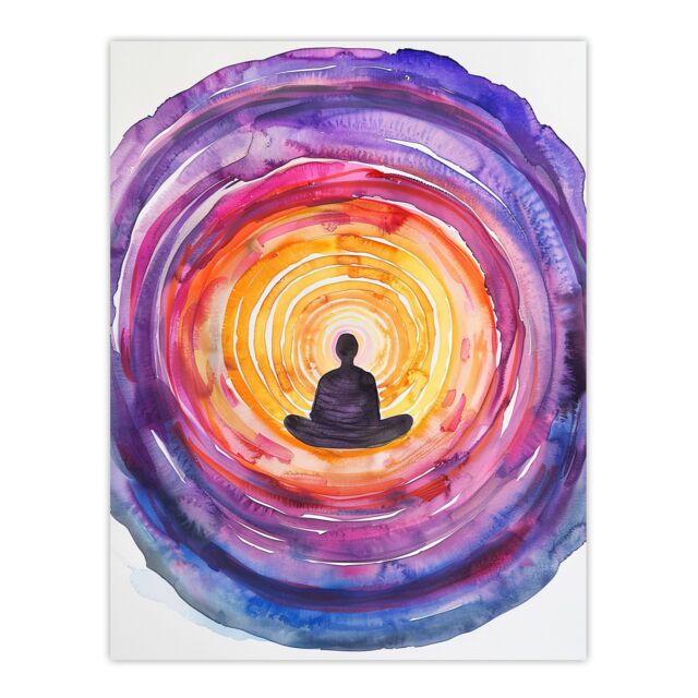 "Artery8 Chakra Purple Orange Energy Vortex Meditation Wall Art Print ...