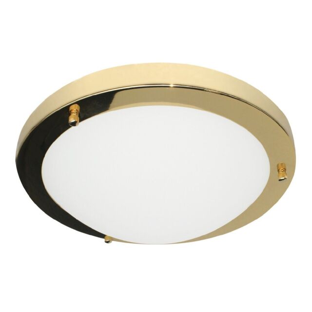 Delphi 2 Light Bathroom Ceiling Light Brass IP44 by Debenhams | ufurnish.com