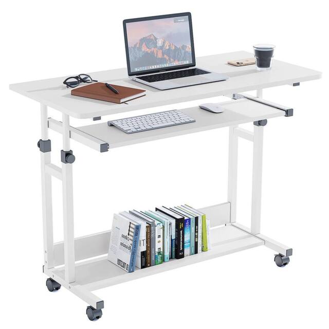 Dprodo Portable Computer Desk with Movable Wheels in White by Debenhams ...