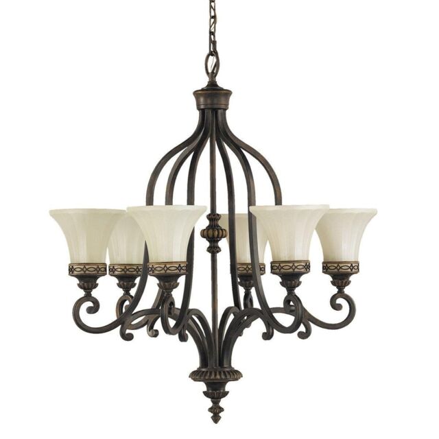 Drawing Room 6 Light Multi Arm Chandelier Walnut Finish E27 by ...
