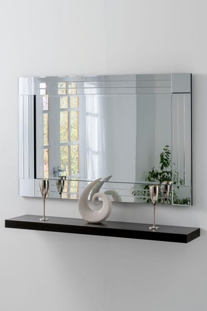 Yearn Mirrors Triple Edge Mirror Bevelled 120x80cm in Black - Size ...