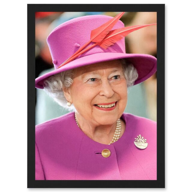 Queen Elizabeth II England Photo Rouse Portrait A4 Artwork Framed Wall ...