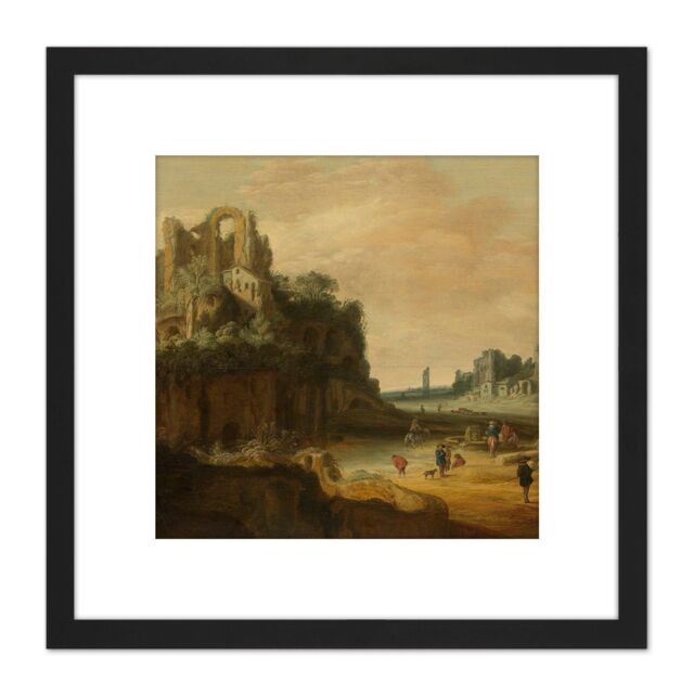 Groenewegen Roman Landscape Palatine Rome 8X8 Inch Square Wooden Framed ...
