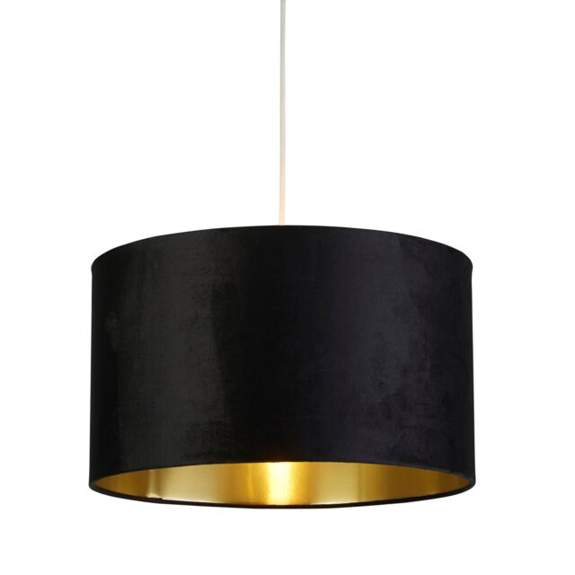 Black Velvet Brushed Golder Inner Shade Lamp Shade by Debenhams ...