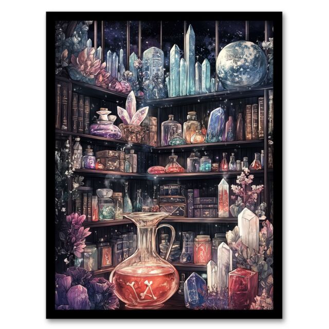 "Artery8 Alchemist Laboratory Crystals Potions Fantasy Art Framed Art ...