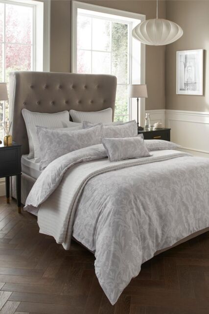 'Darcy' Silver Floral Reversible Polycotton Duvet Cover Set by ...