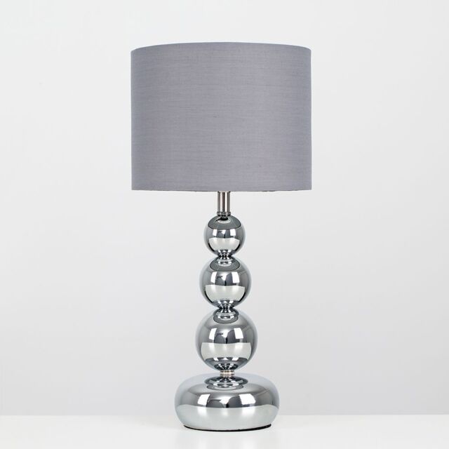 Marissa Stacked Ball Silver Chrome Touch Table Lamp by Debenhams ...