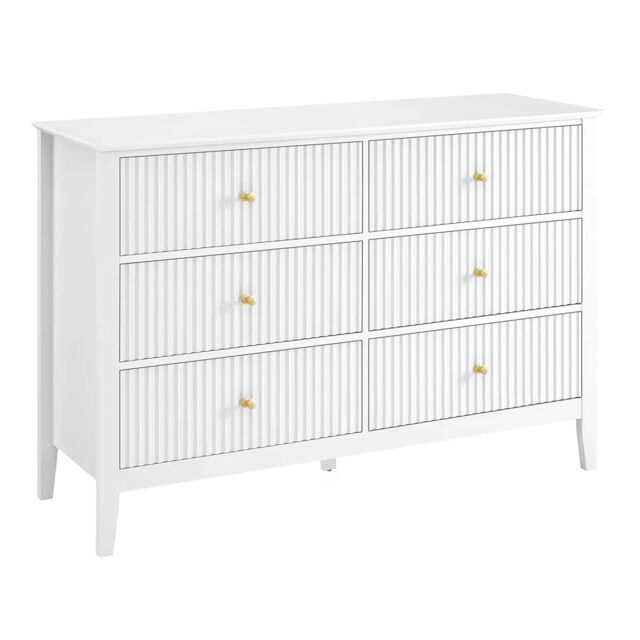 Melody Maison 6 Drawer Chest Of Drawers, Tall 5 Drawer Bedside Table ...