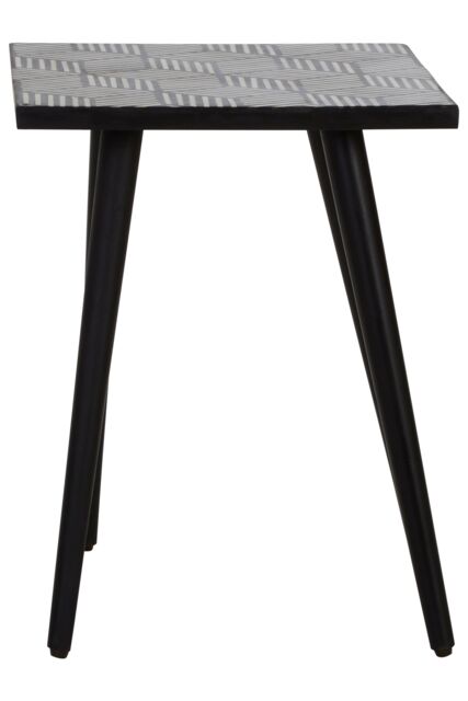 Side Table With Angular Base,Black & White Bedside Table,Geometric ...